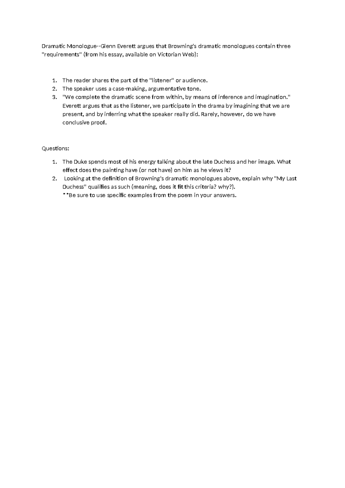 Last Duchess Dramatic Monologue - Dramatic Monologue-Glenn Everett ...