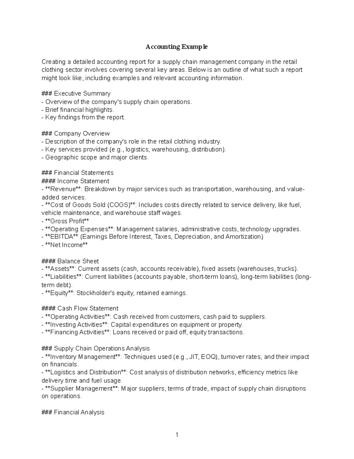 Accounting Example Format - Accounting Example Creating a detailed ...