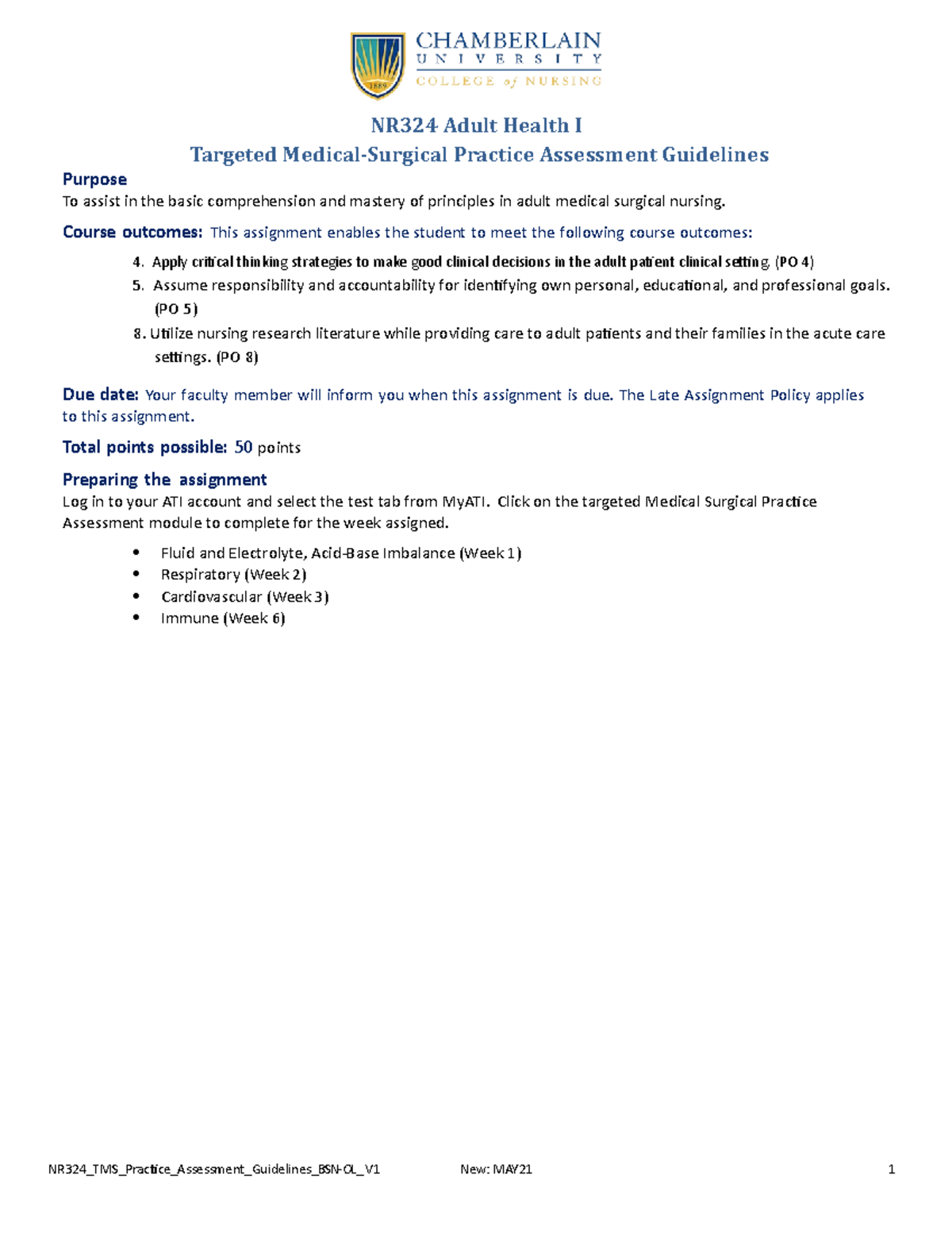 NR324 TMS Practice Assessment Guidelines BSN-OL V1 - NR-324 ...