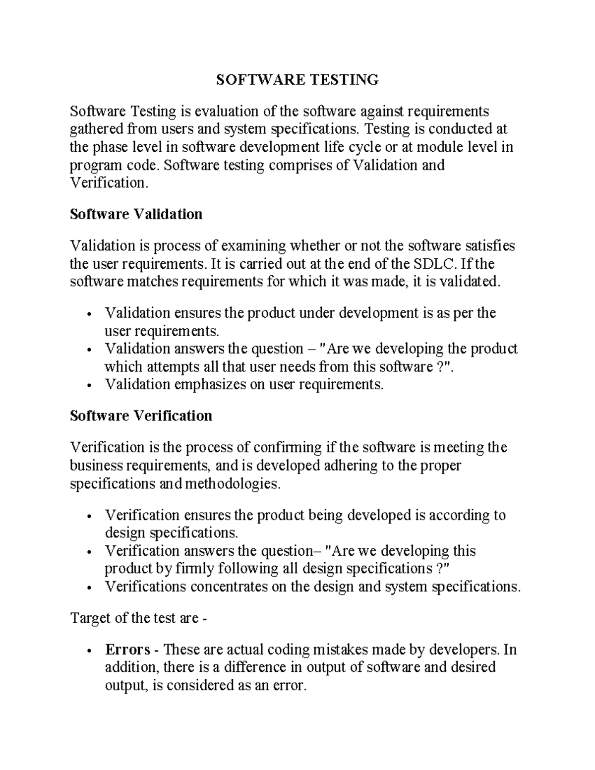 Cit 1201 Week10 Its A Summary Of Structured Programming Lectures Software Testing Software