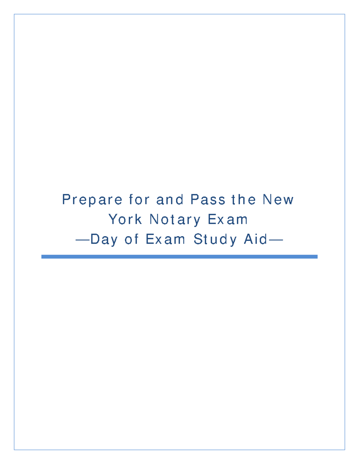 NY Day of Exam Study Aid - Prepare for and Pass the New York Notary ...