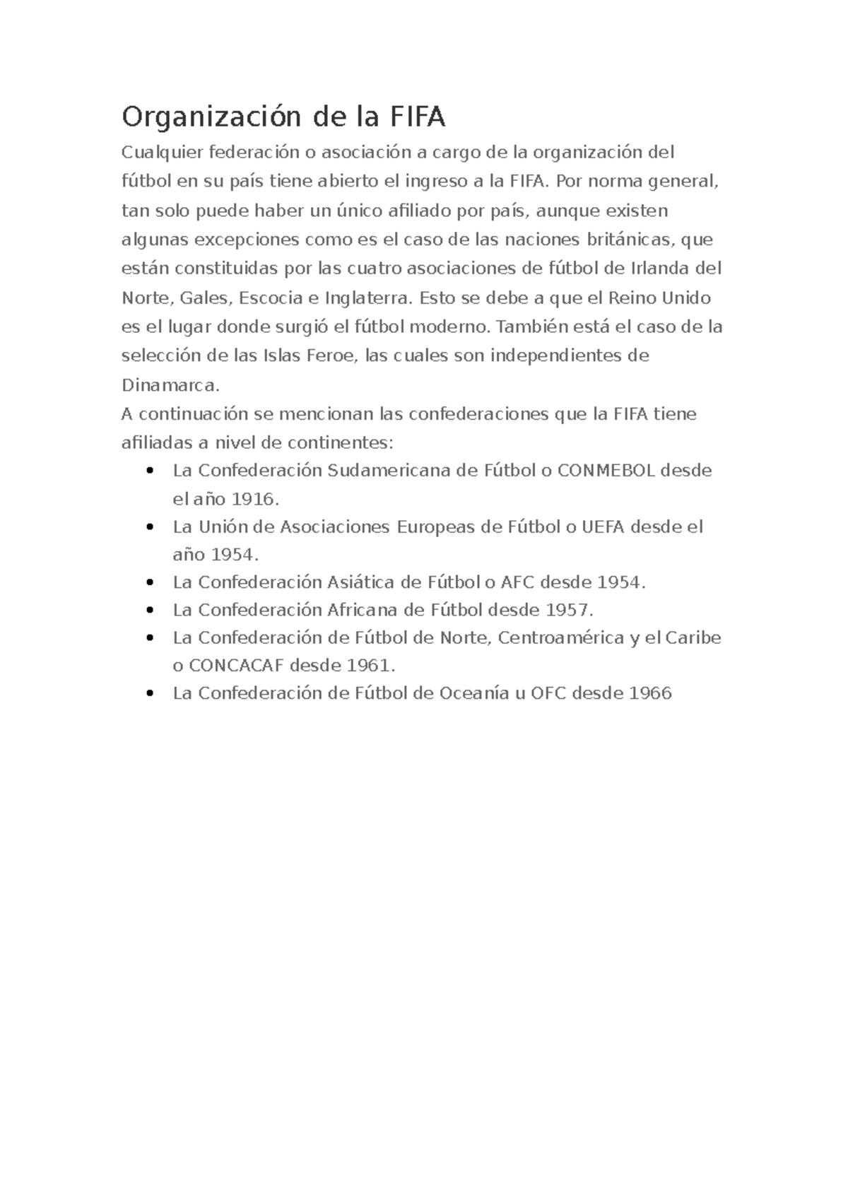 Organización de la FIFA - Organización de la FIFA Cualquier federación ...