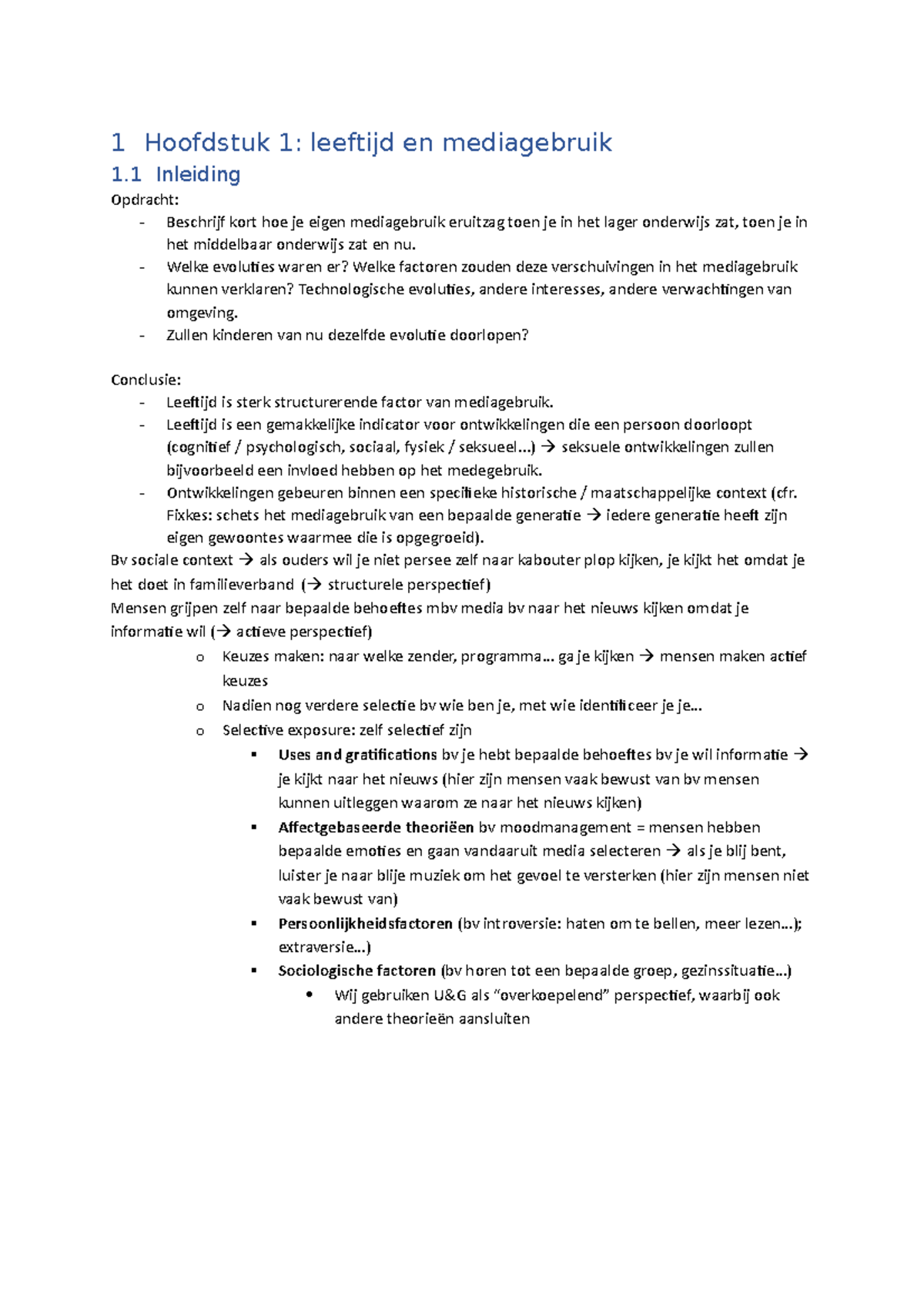 Hoofdstuk 1 - 1 Hoofdstuk 1: leeftijd en mediagebruik 1 Inleiding ...
