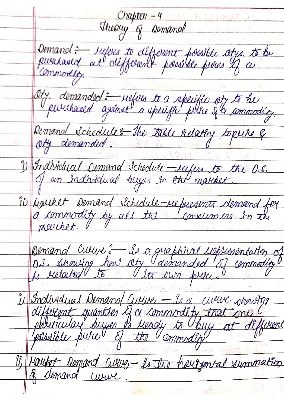 Theory Of Demand - Here are the notes regarding the unit- theroy of ...