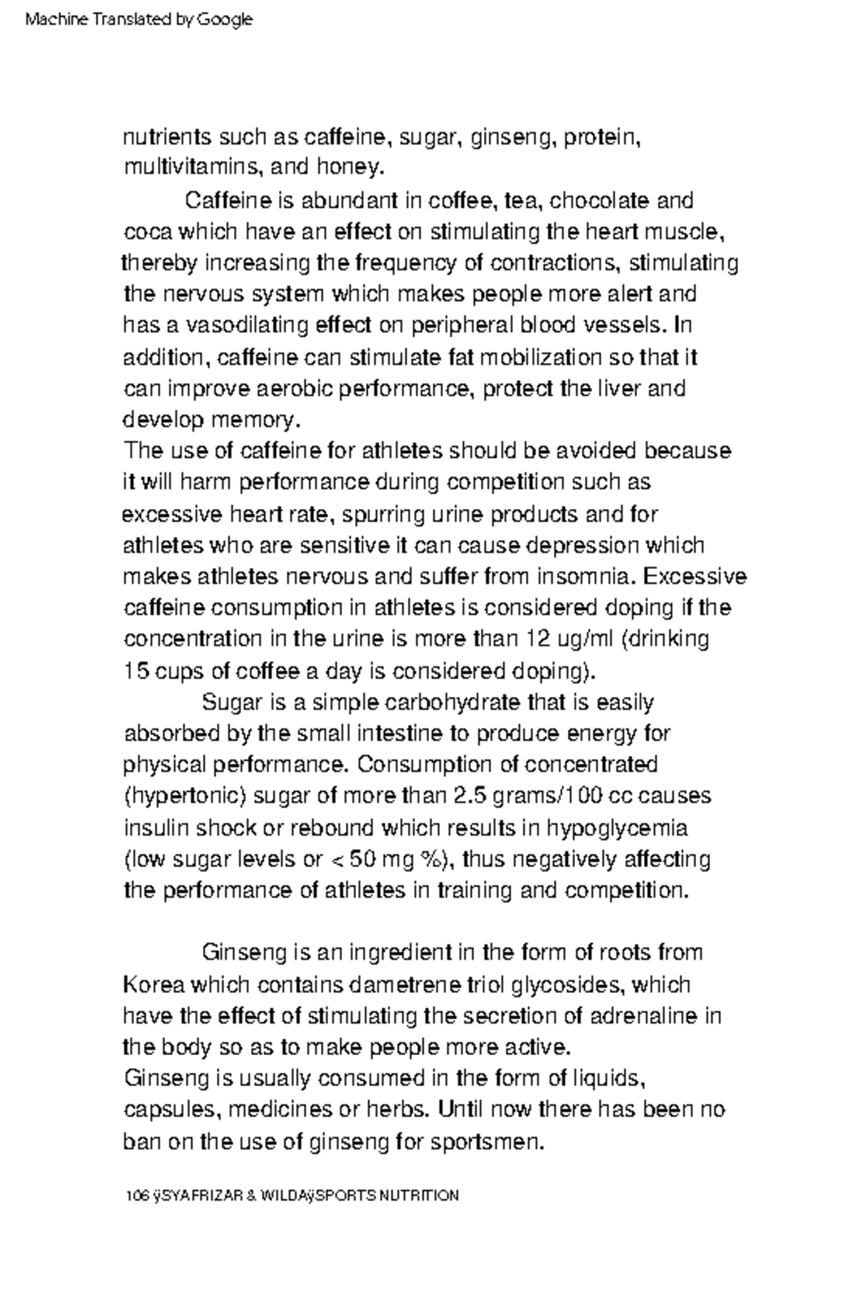 Sports nutrition-58 - nutrients such as caffeine, sugar, ginseng ...