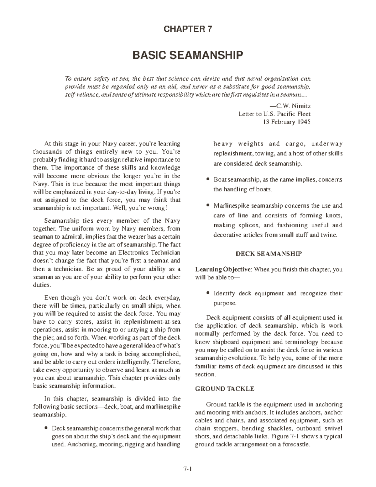 Basic Seamanship ( PDFDrive ) - CHAPTER 7 BASIC SEAMANSHIP At this ...