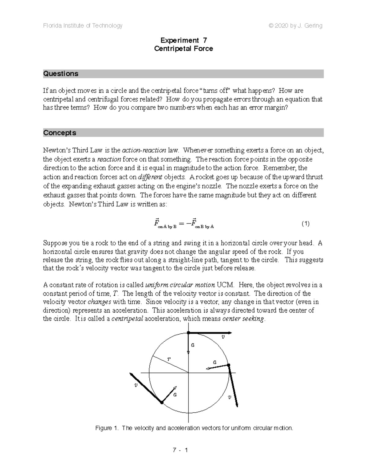 202010 1318552207 centripetal force - Experiment 7 Centripetal Force ...