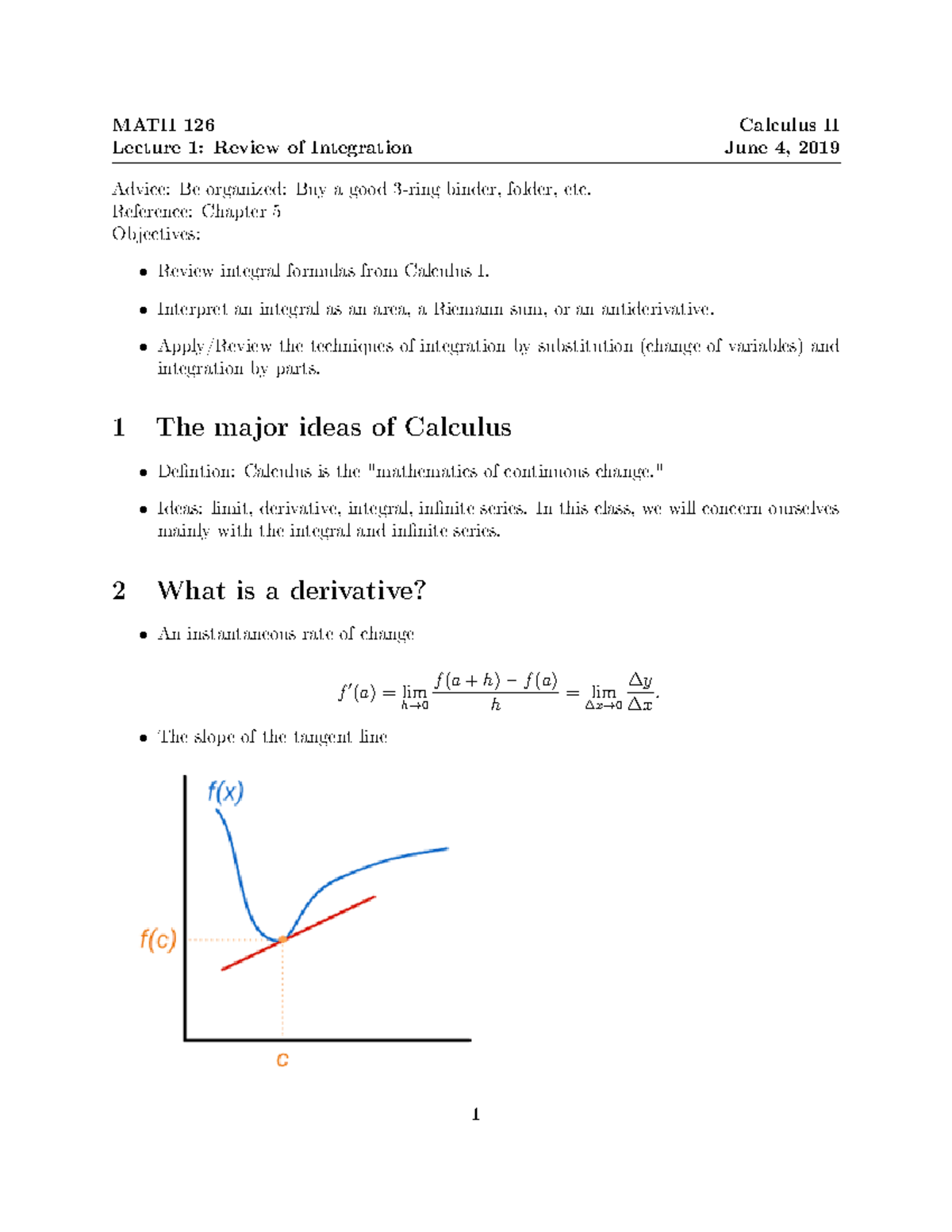 Lecture 1 - Excellent notes for chapter 1 , calc 2 series. - s t r ...