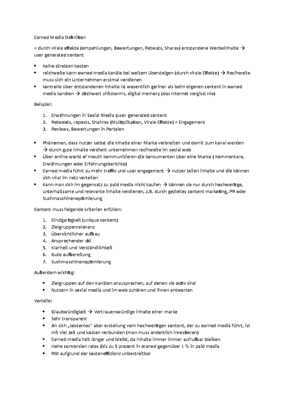 Zusammenfassung Earned Media - Earned Media Definition = durch virale ...