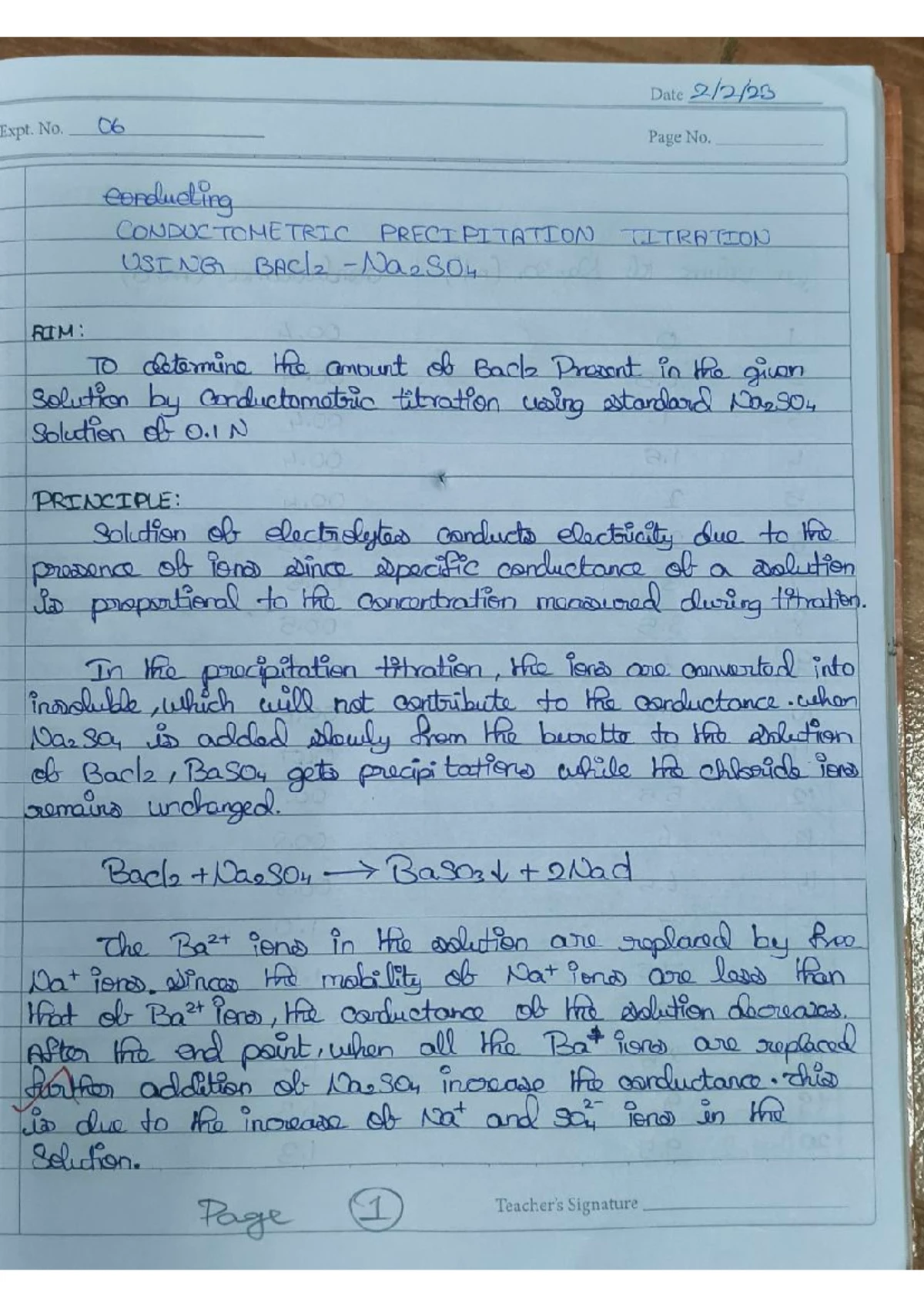 Chemistry observation experiment number 3 - Date Expt. No. 03 Page No ...