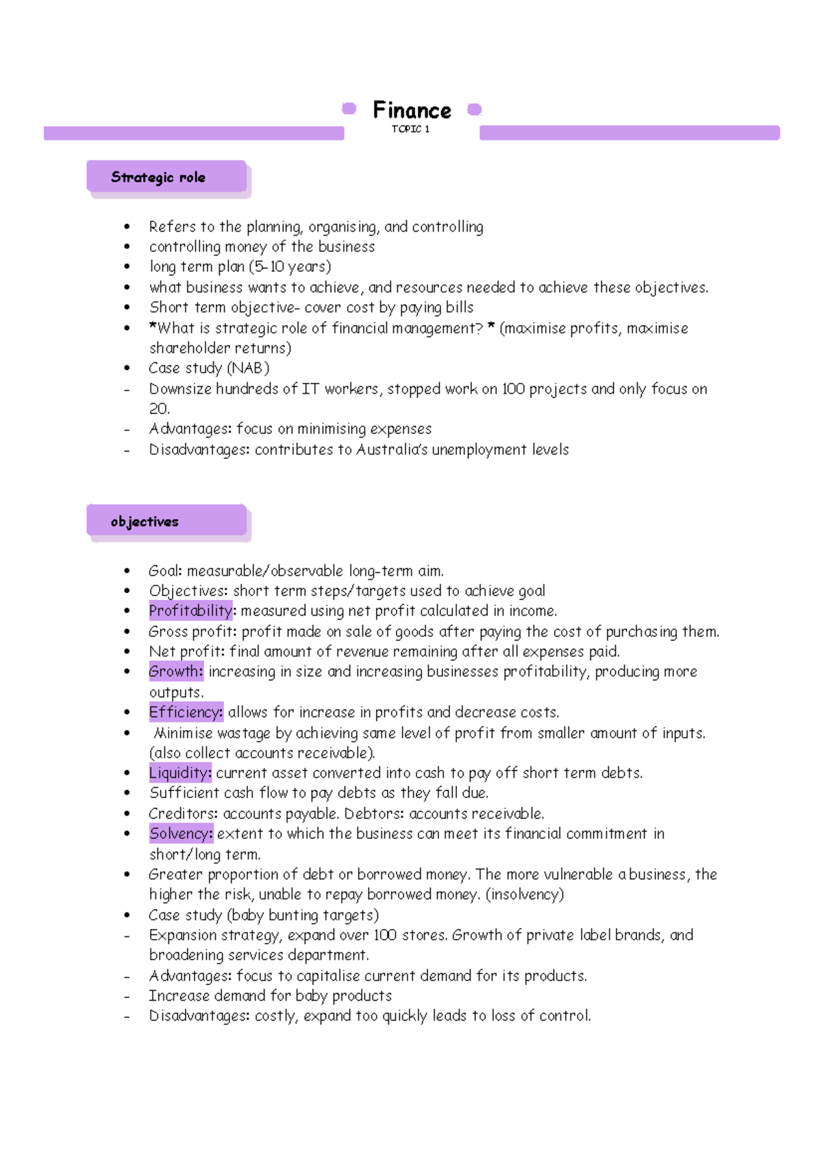 Business year 12 finance bk1 - TOPIC 1 Refers to the planning ...