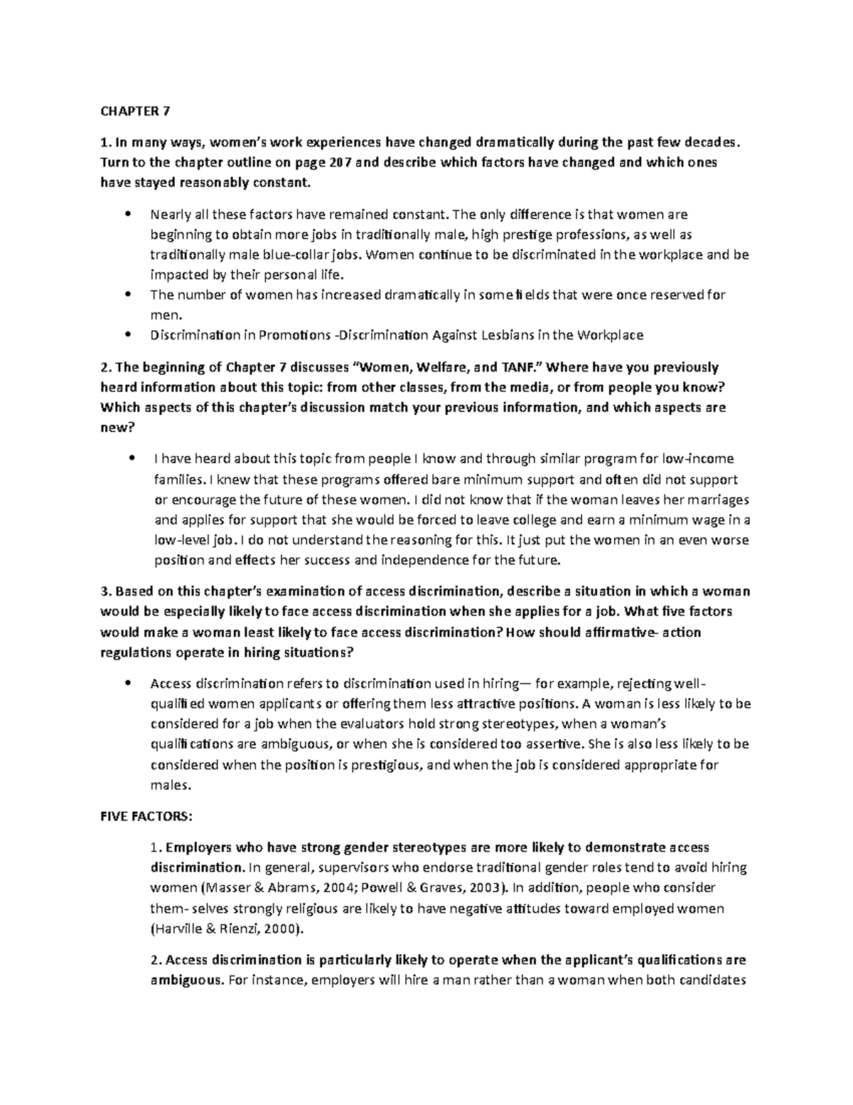Chapter 7 - ch.7 review questions - The Psychology of Women - CHAPTER 7 ...