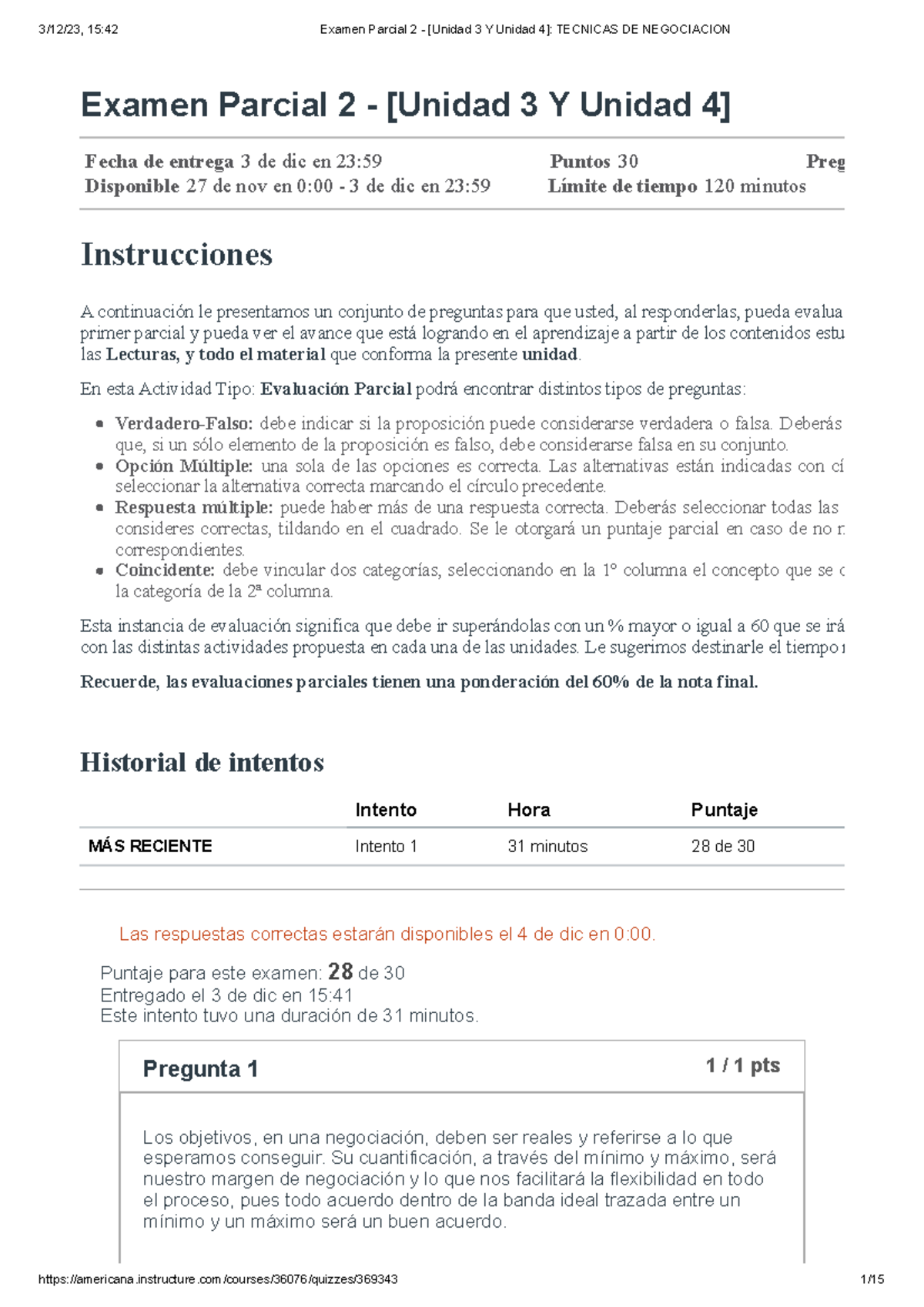 Examen Parcial 2 - [Unidad 3 Y Unidad 4] Tecnicas DE Negociacion - Examen Parcial 2 - [Unidad 3 ...