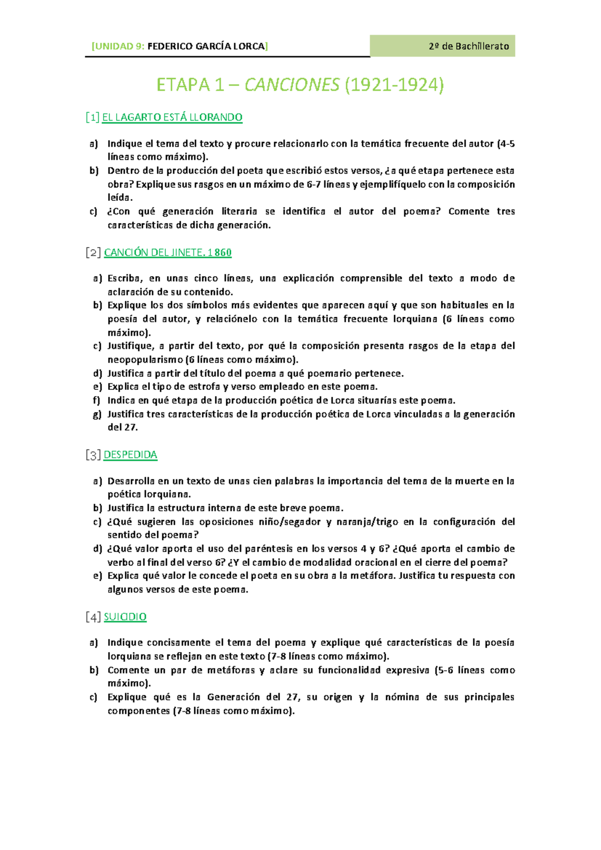Actividades Etapa 1 Lorca - [UNIDAD 9: FEDERICO GARCÍA LORCA] 2º de ...