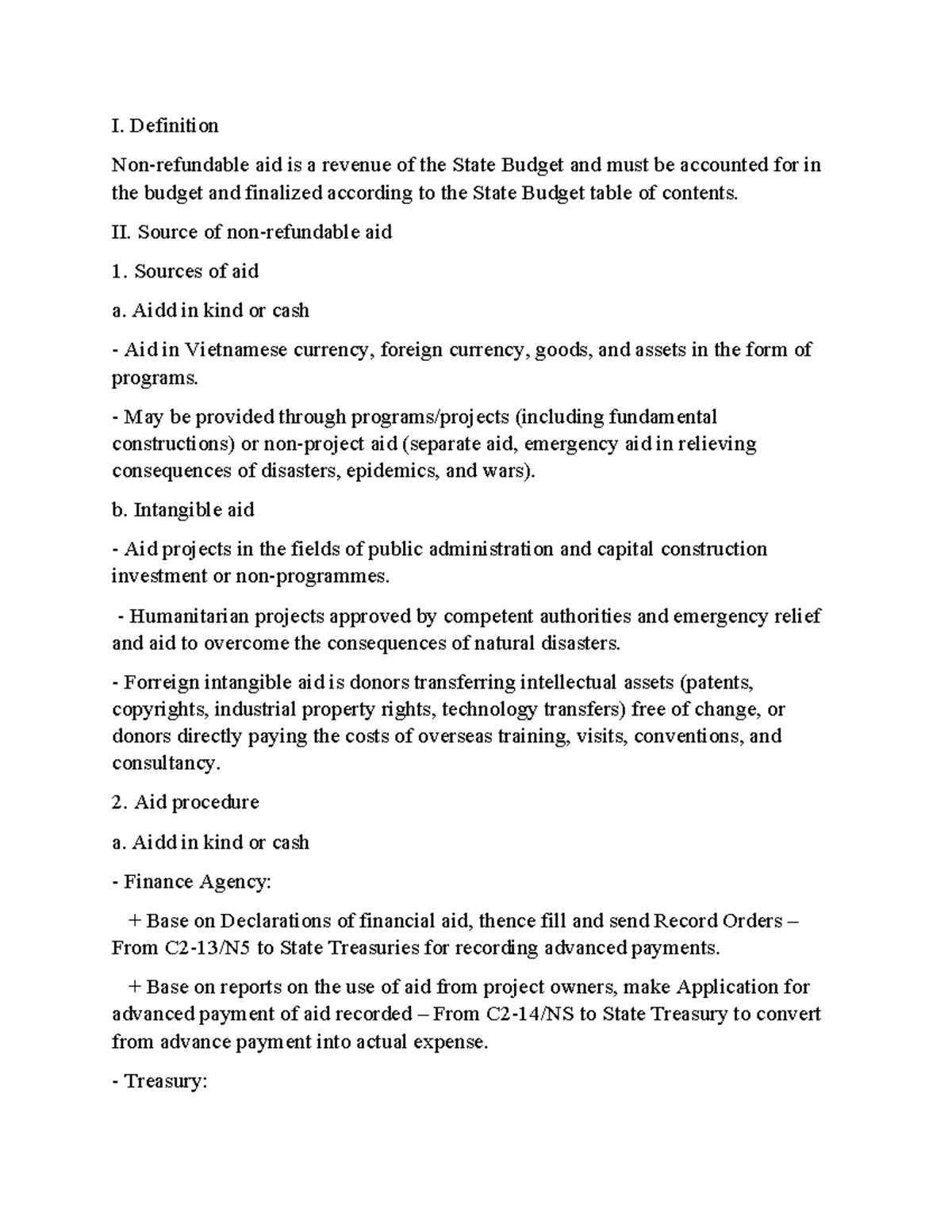 Non-refundable-aid - I. Definition Non-refundable aid is a revenue of ...