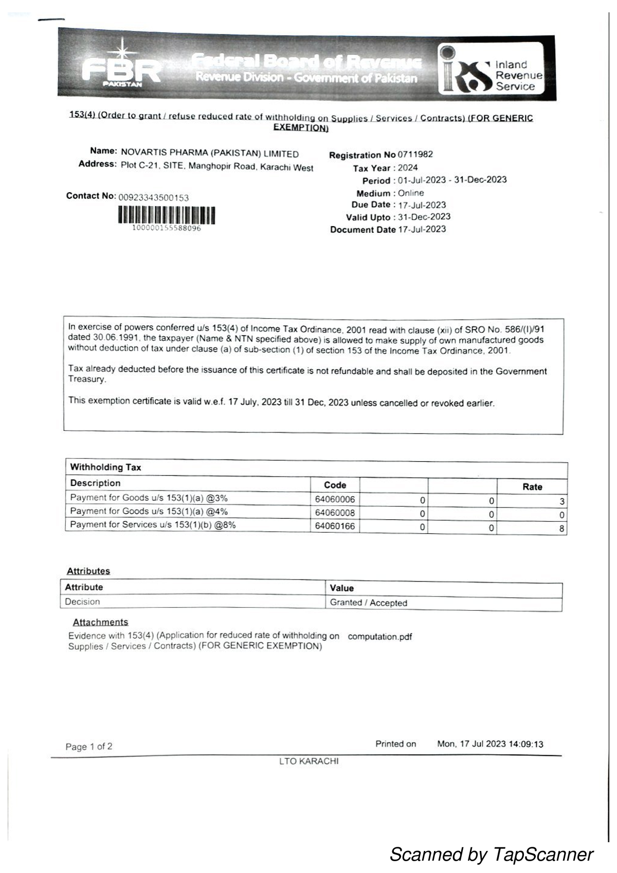Tax Exemption til Dec 23 - BS Accounting - Scanned by TapScanner ...