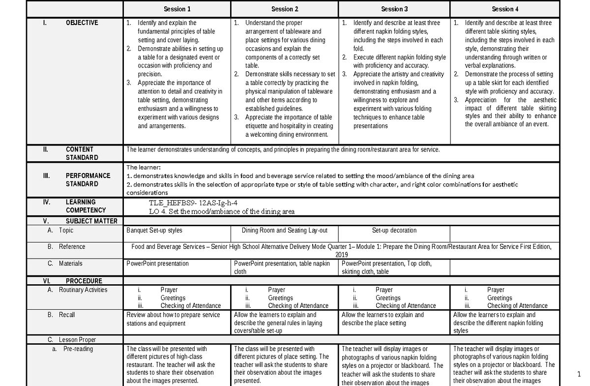FBS DLP WEEK 6 - report - 1 GRADE 1 to 12 DAILY LESSON PLAN School San ...
