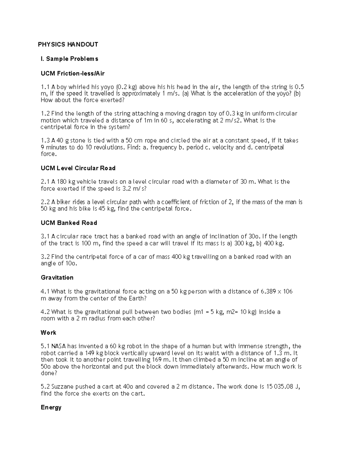 Physics Handout Q2 - sample problems and concept questions - PHYSICS ...