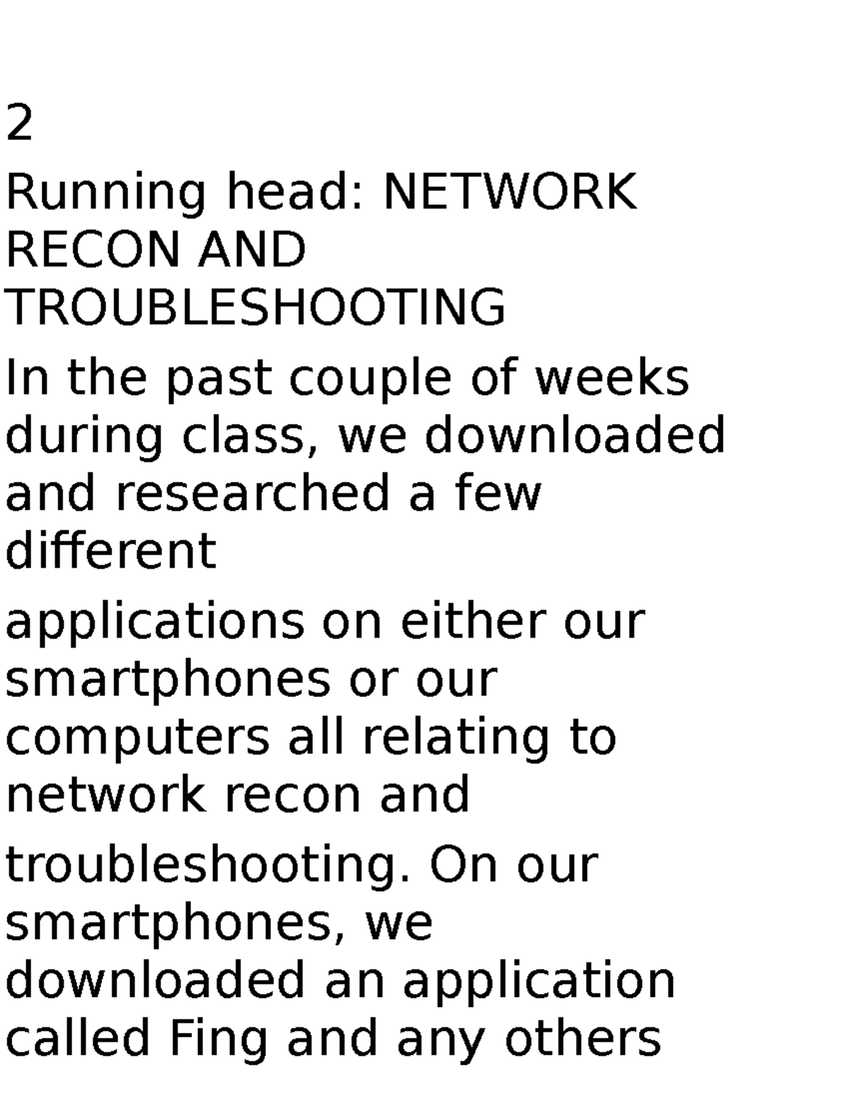 CST 111 Python Purple Filter Objects Iterations Nesting Scope - 2 Running head: NETWORK RECON ...