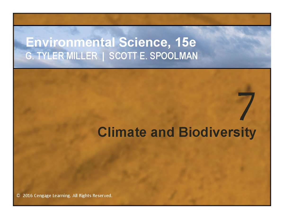 Environmental Science Chapter 7 - Climate and Biodiversity ...