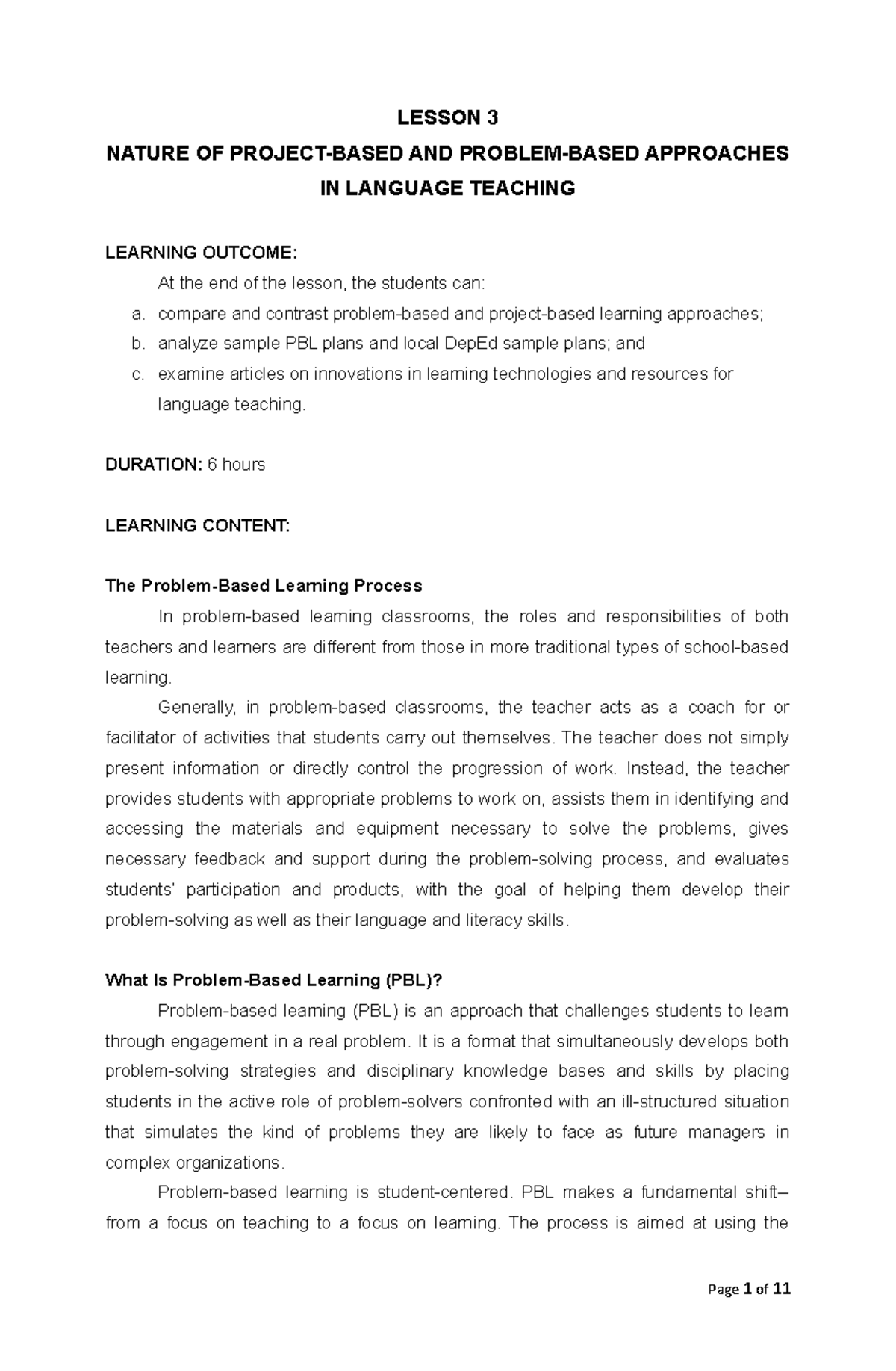 Lesson 3 - Tech. for teaching and learning 2 - LESSON 3 NATURE OF ...