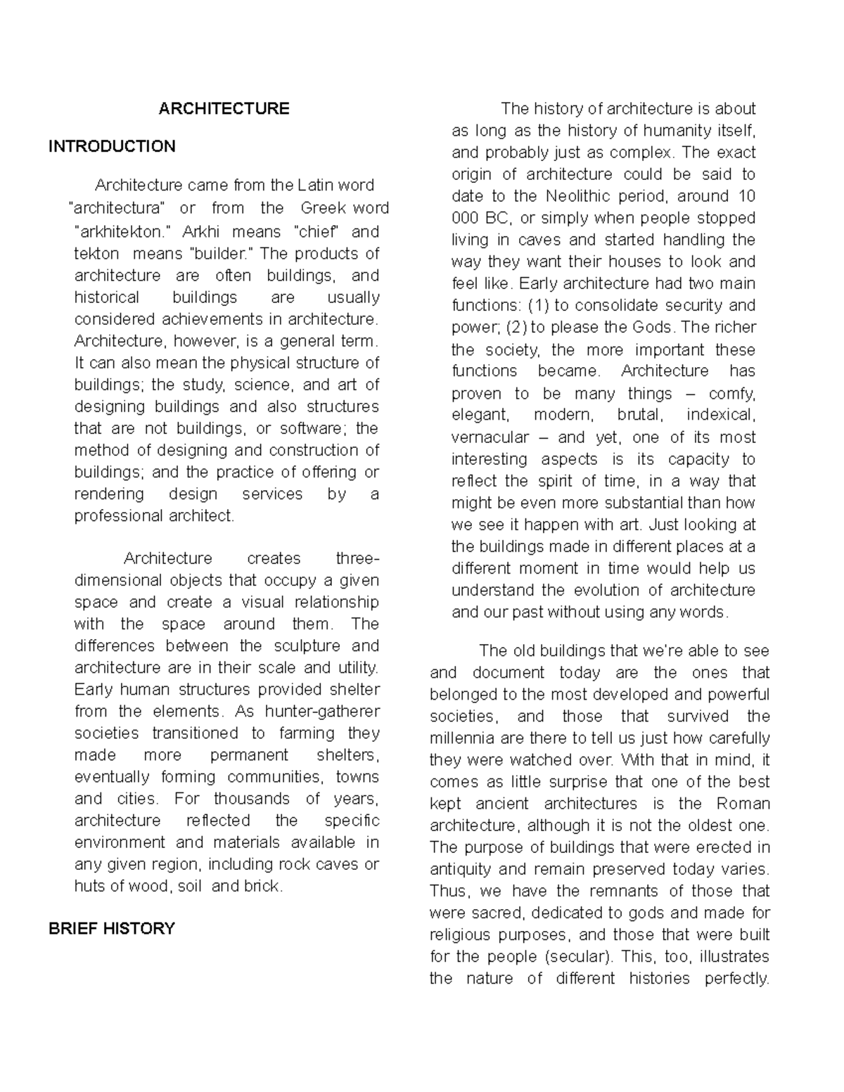 4. Architecture - AAP - ARCHITECTURE INTRODUCTION Architecture came ...