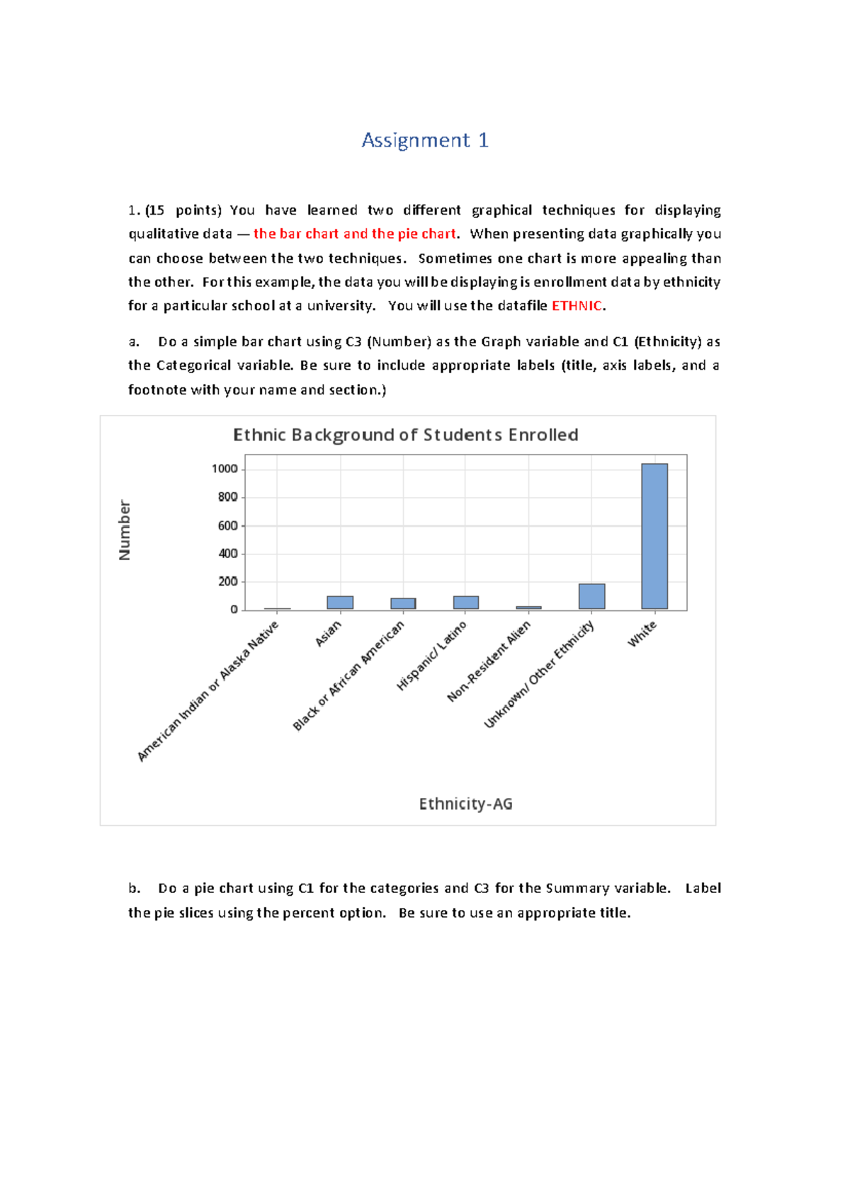 minitab assignment 3 - Assignment 1 (15 points) You have learned two different graphical ...