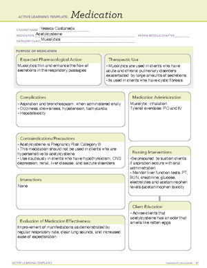 Medication Administration Record (MAR) - Medications Generic / Trade ...