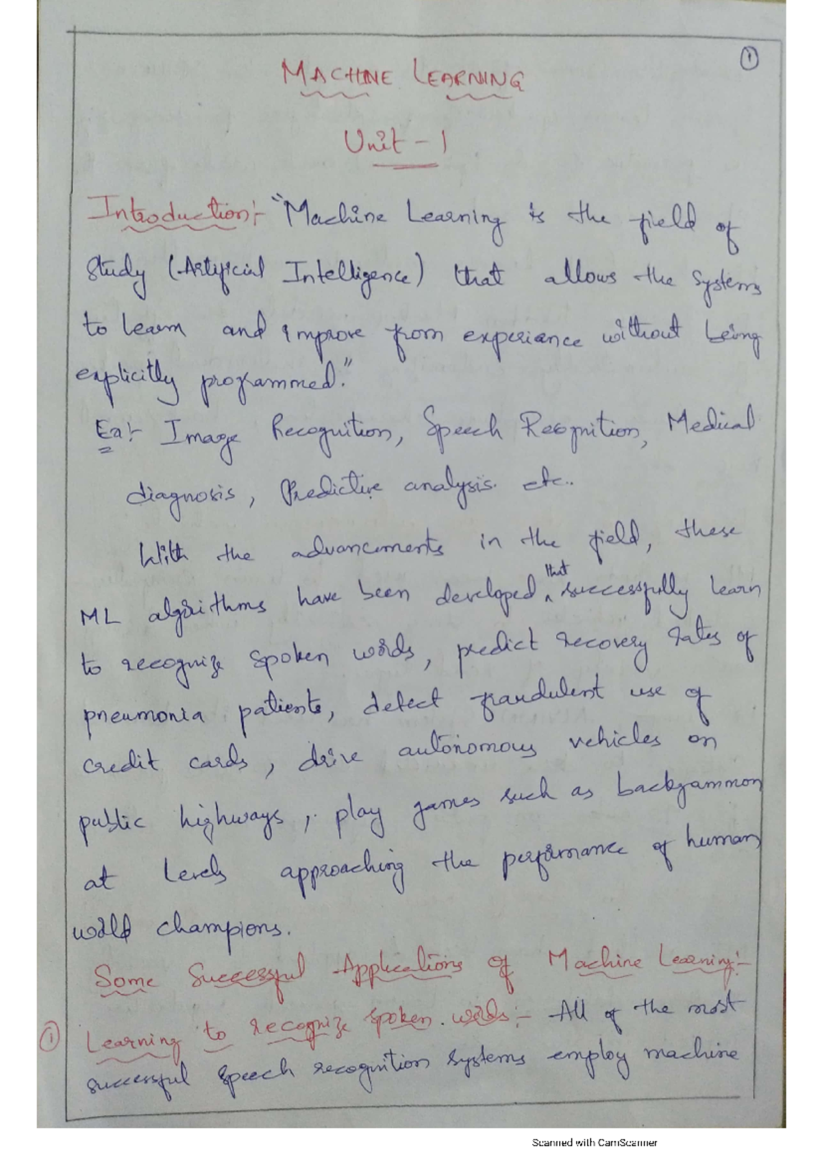 Unit1 Machine Learning Enables Systems To Learn From Data And Improve Over Time Without I