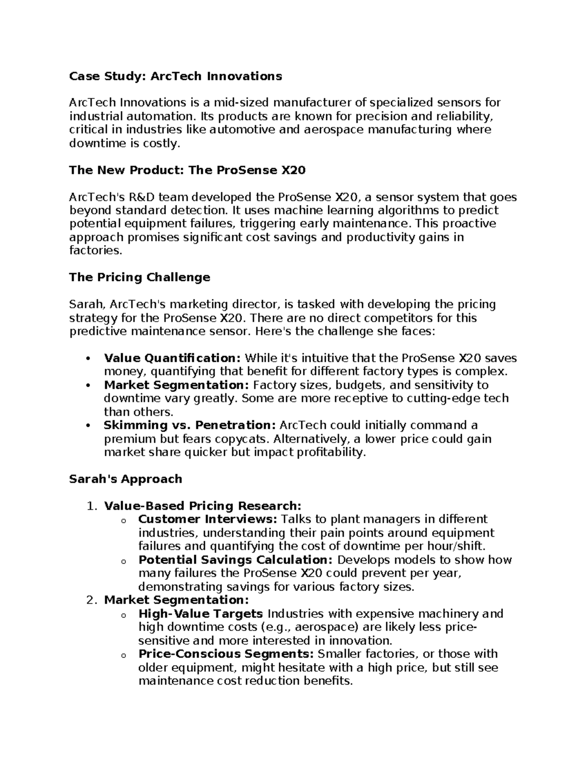 Case Study Arctech - dừac - Case Study: ArcTech Innovations ArcTech ...