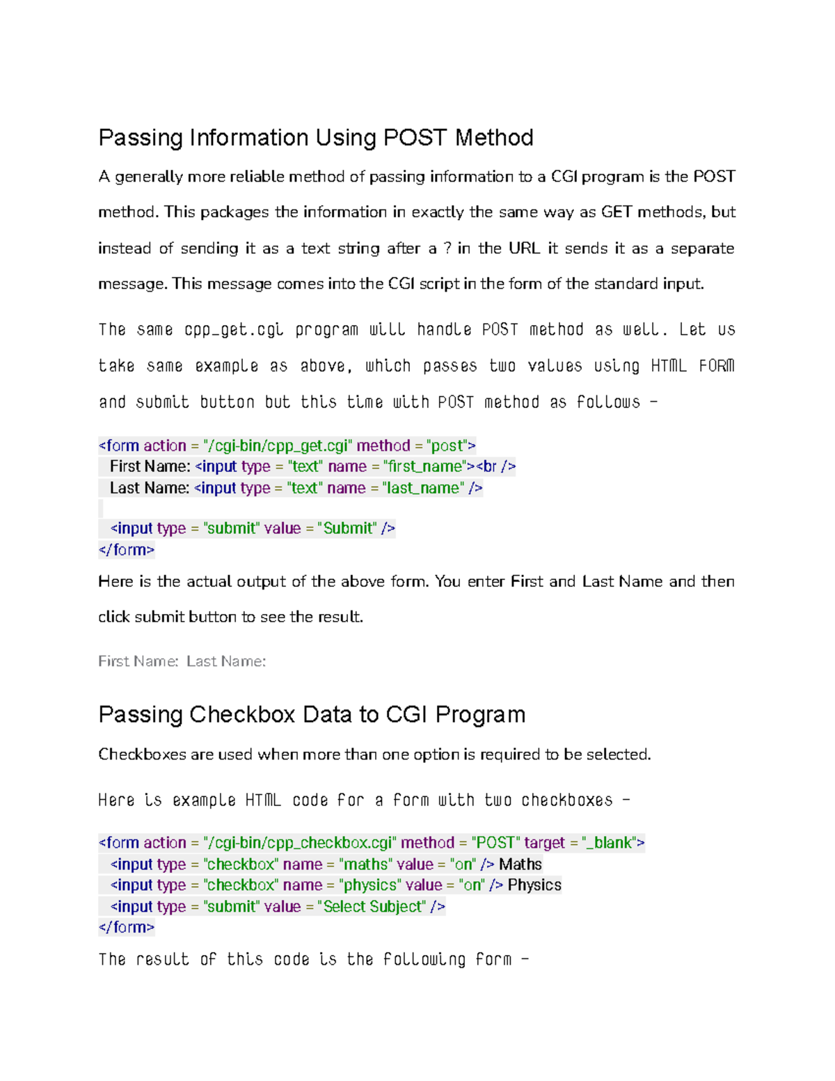 Passing Information Using POST Method - This packages the information in exactly the same way as ...