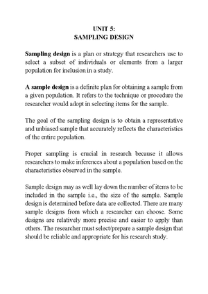 UNIT FOUR - Research Design - UNIT FOUR RESEARCH DESIGN Research Design ...