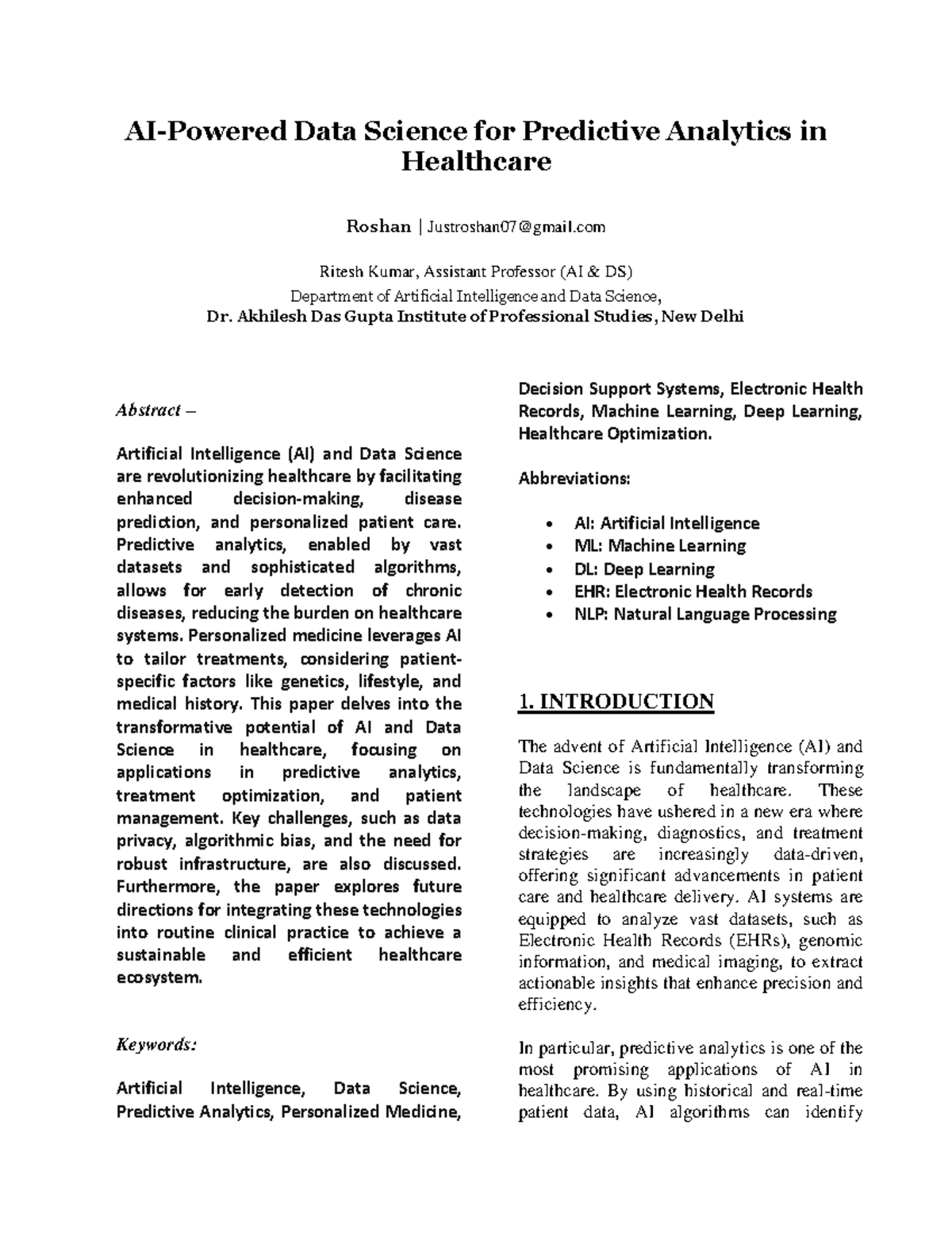 material for referenec - AI-Powered Data Science for Predictive Analytics in Healthcare Roshan ...