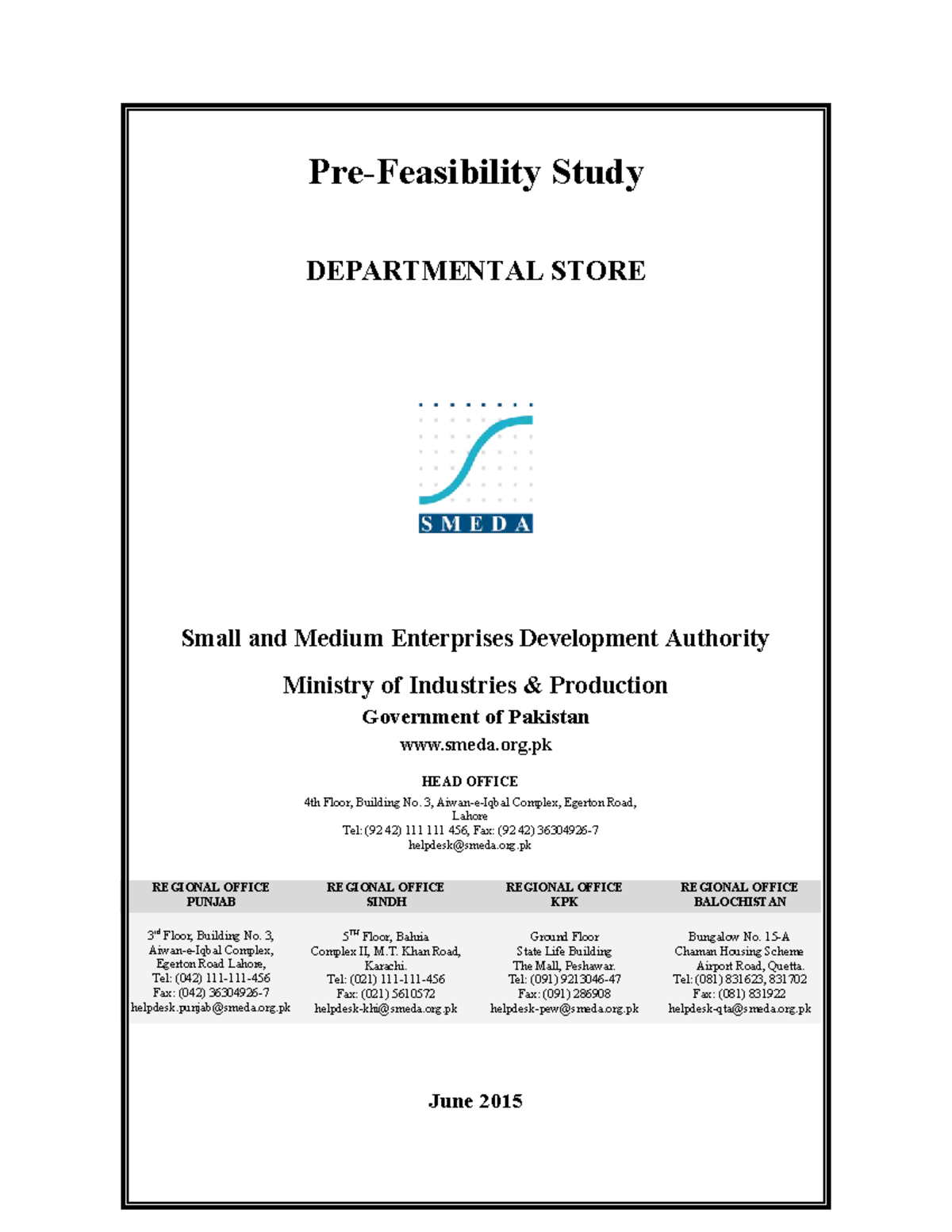 Departmental-store - Research - Pre-Feasibility Study DEPARTMENTAL ...