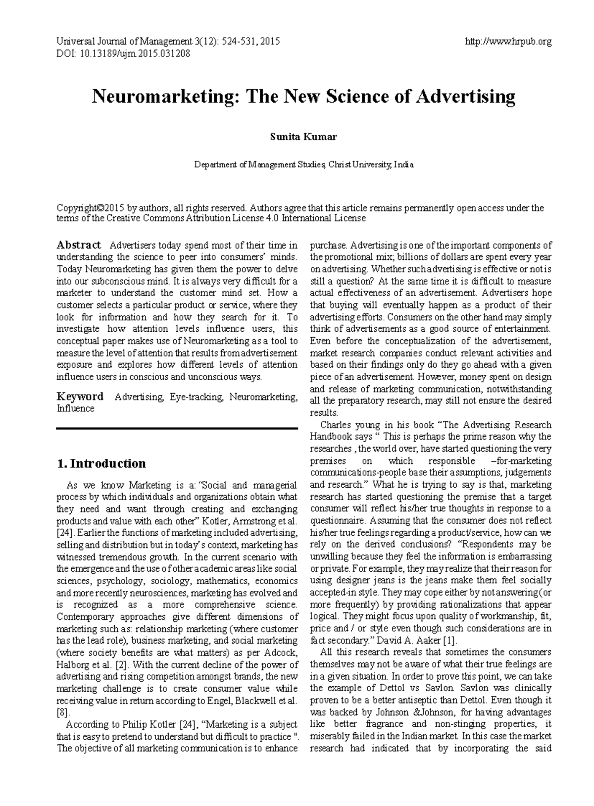 Neuromarketing pdf - Universal Journal of Management 3(12): 524-531 ...