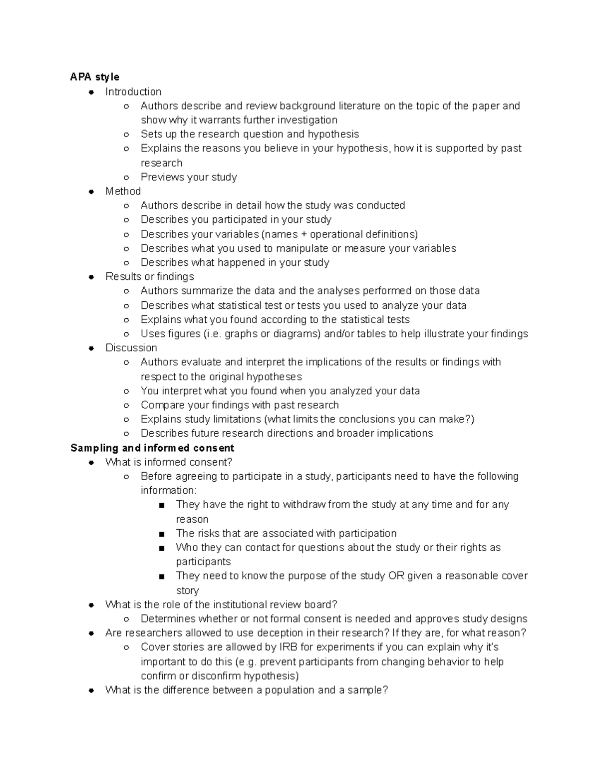 Exam 2 study guide - APA style Introduction Authors describe and review ...