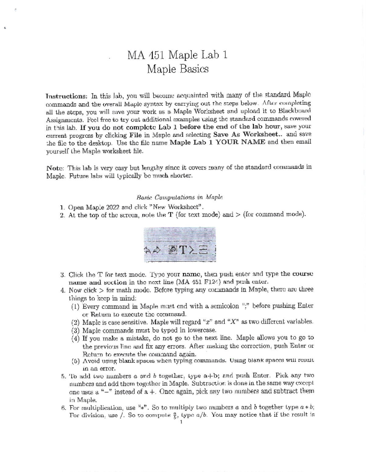 Maple Basic - Differential equations - MATH 223 - Studocu