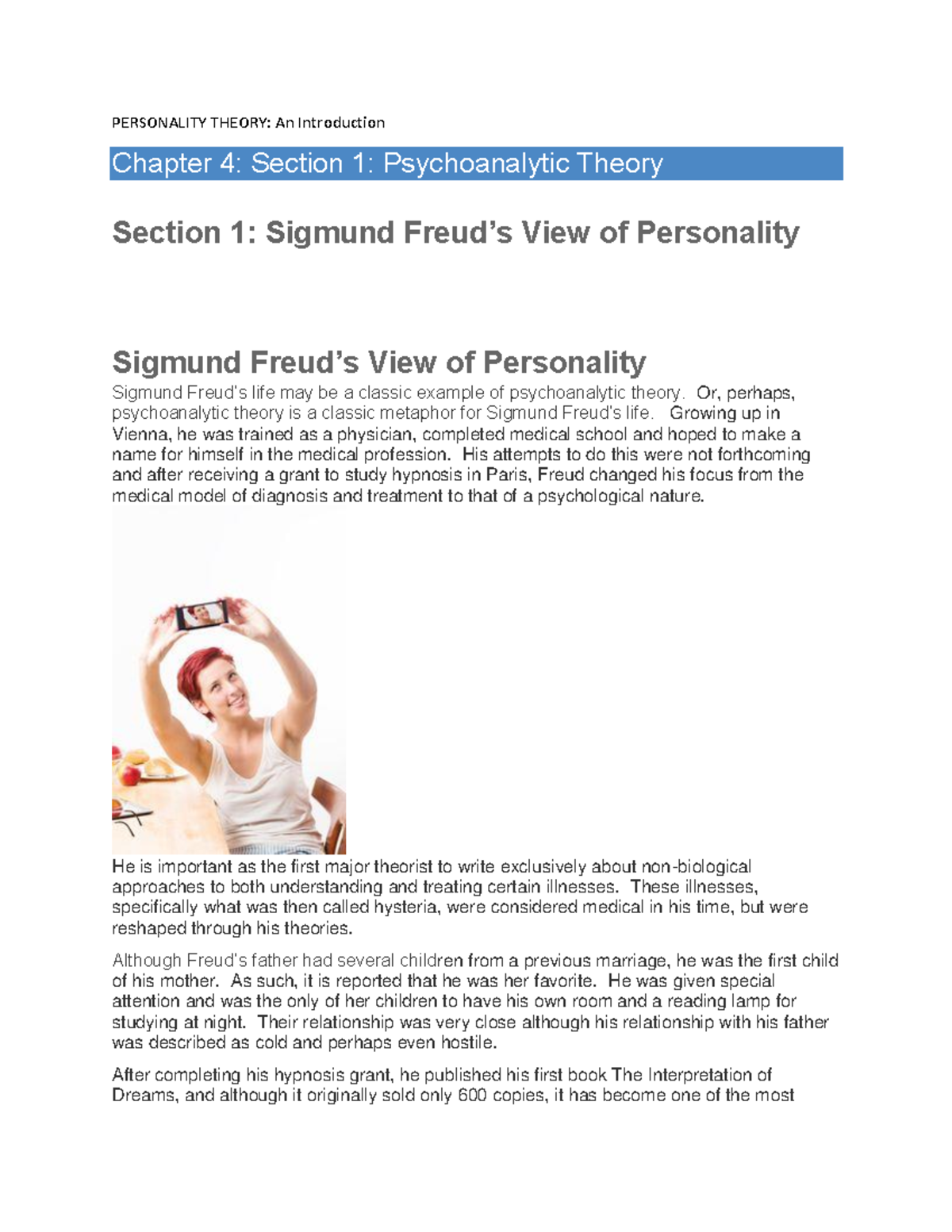 All Psych - Personality Theory - Ch 4 - Psychoanalytic Theory ...