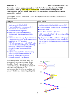 MBB 222 Problem set 2 - Answer the questions to the best of your ...