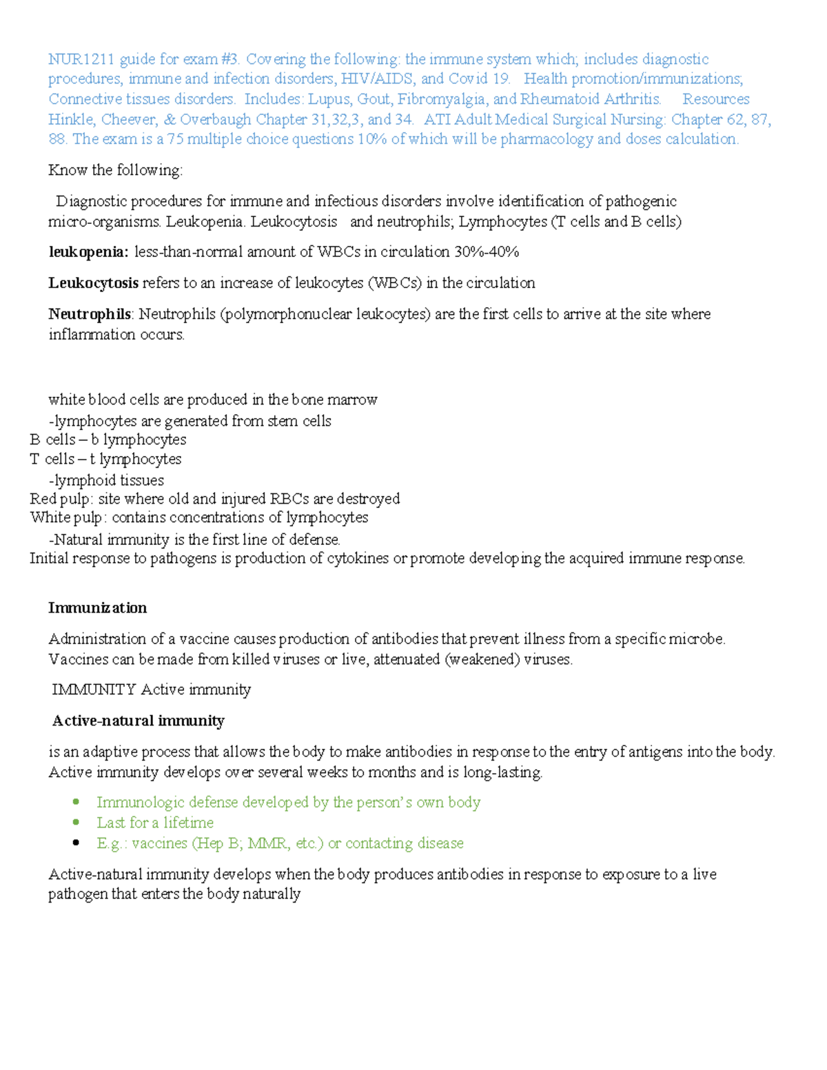 Medsurge 1 test 3 Amilcar - NUR1211 guide for exam #3. Covering the ...