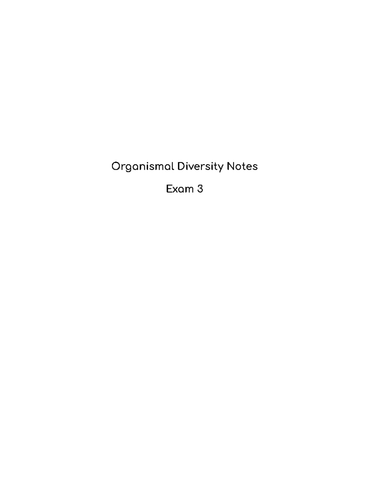 Organismal Diversity Notes - Exam 3 - Rhizarians DNA evidence supports ...