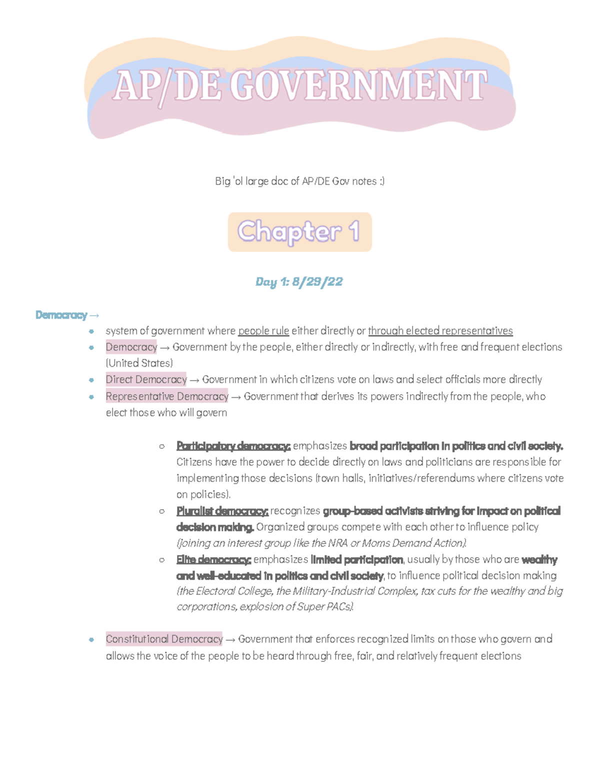 AP/DE Government Full Year Notes - PLS 212 - NOVA - Studocu