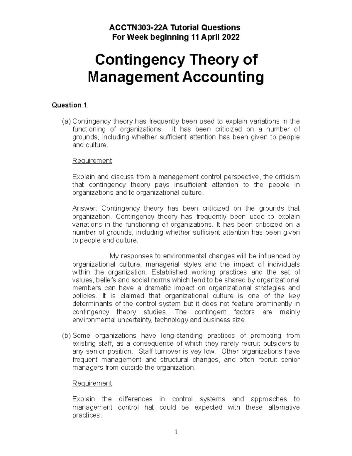 Wk6 tutorial questions -2022 - ACCTN303-22A Tutorial Questions For Week ...