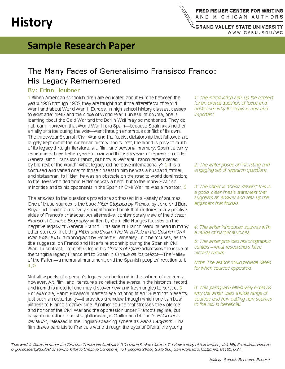 History sample research paper - History: Sample Research Paper History ...