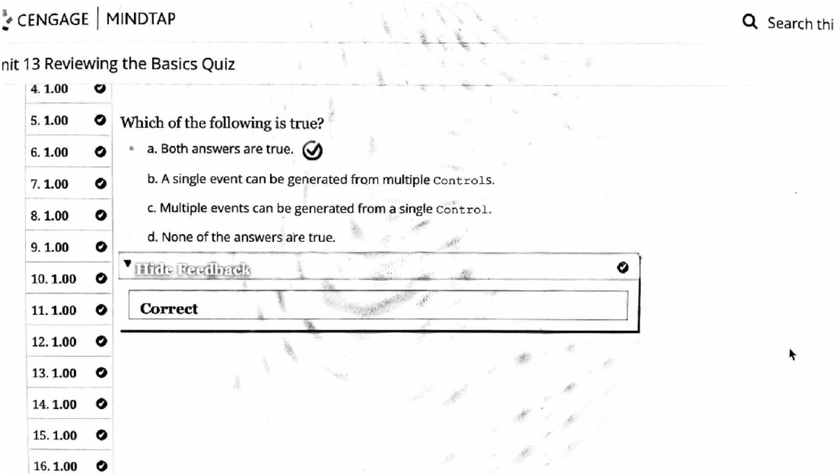 C# - C# Unit 13 Reviewing the Basics Quiz MindTap - CIS 1123 - Studocu
