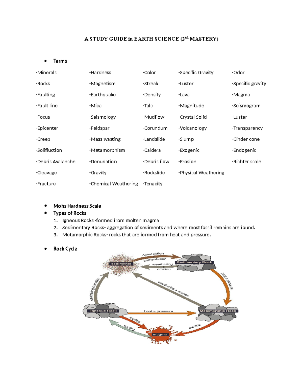 A Study Guide in Earth Science - A STUDY GUIDE in EARTH SCIENCE (2nd ...