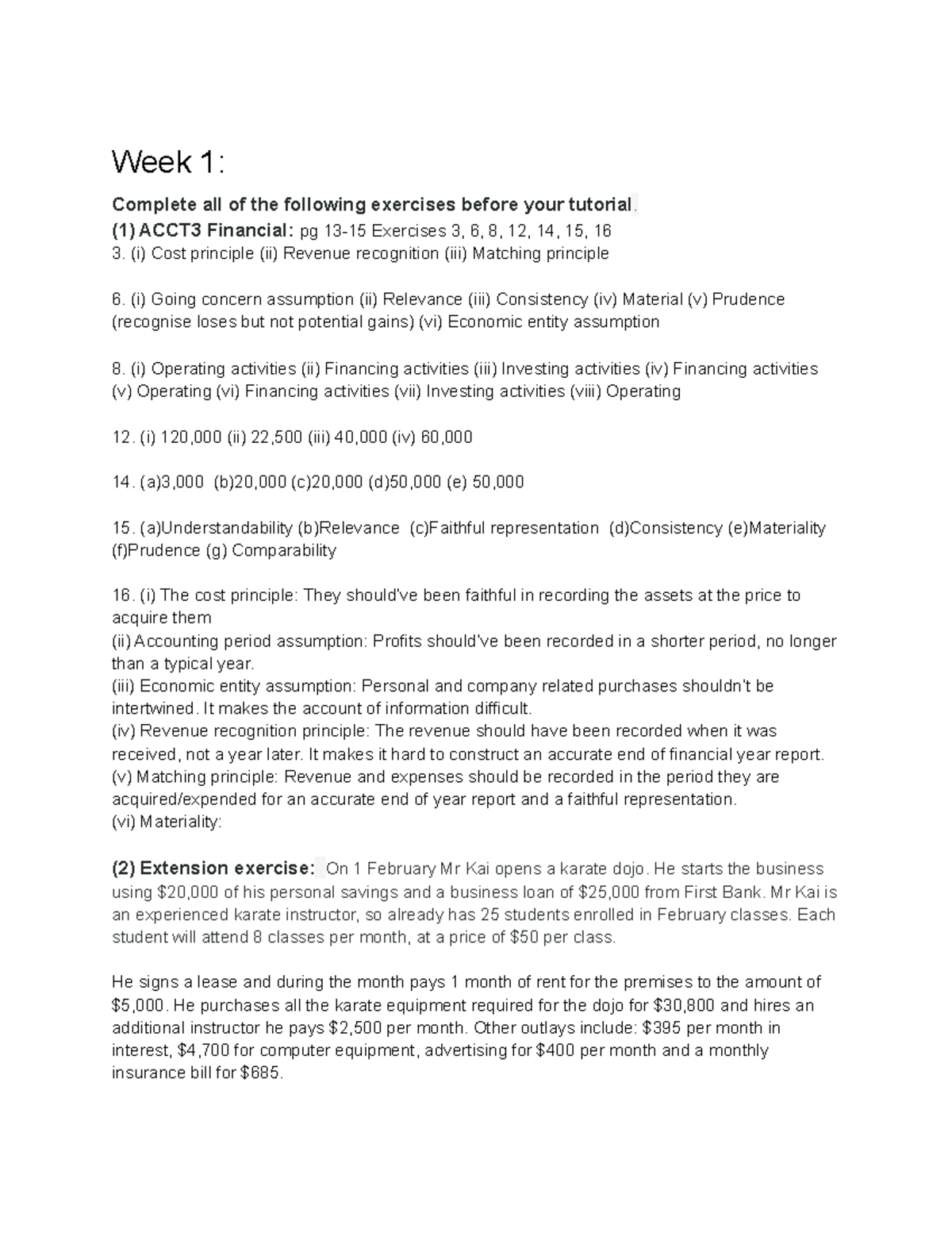 Afbda tutorial questions - Week 1: Complete all of the following exercises before your tutorial ...