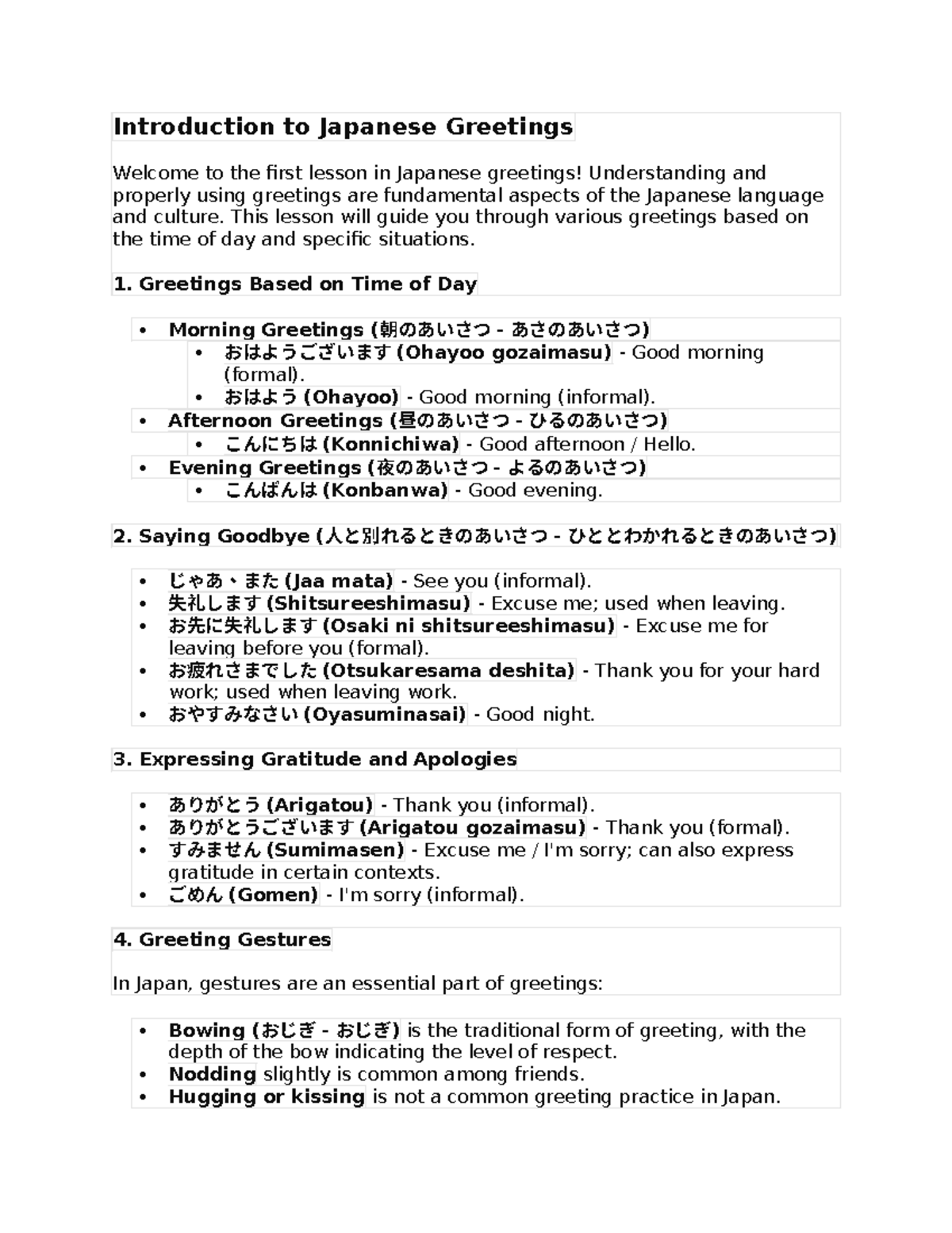 Starter Irodori BOOK Session 1 - Introduction to Japanese Greetings ...