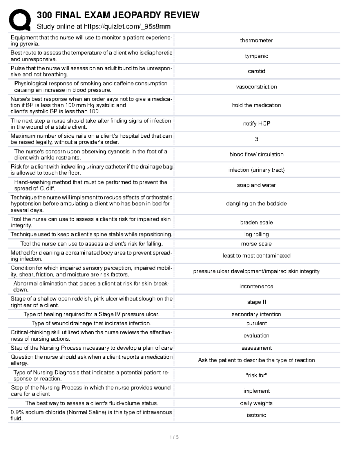 300 Final EXAM Jeopardy Review - 300 FINAL EXAM JEOPARDY REVIEW Study ...