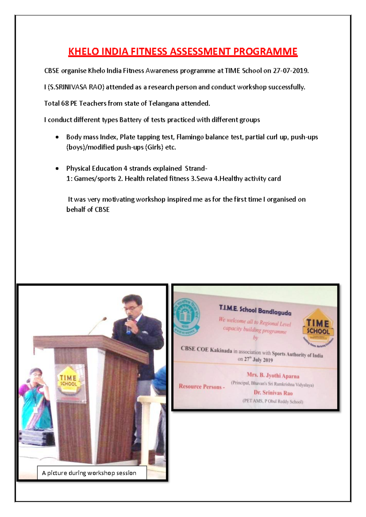 14 - Chemistry - KHELO INDIA FITNESS ASSESSMENT PROGRAMME CBSE organise ...